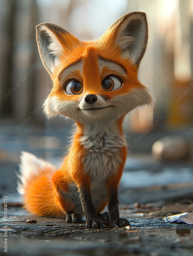 fox, 3D illustration, digital art, wildlife, mammal, animal, fox design ...