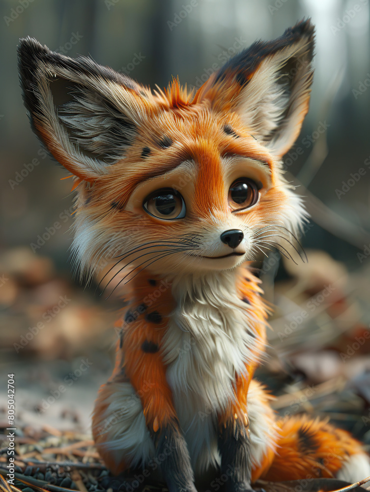 fox, 3D illustration, digital art, wildlife, mammal, animal, fox design ...