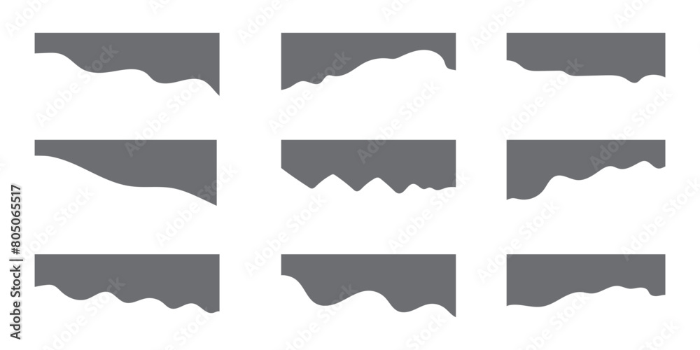 Set of abstract design separator header and border for website and app ...