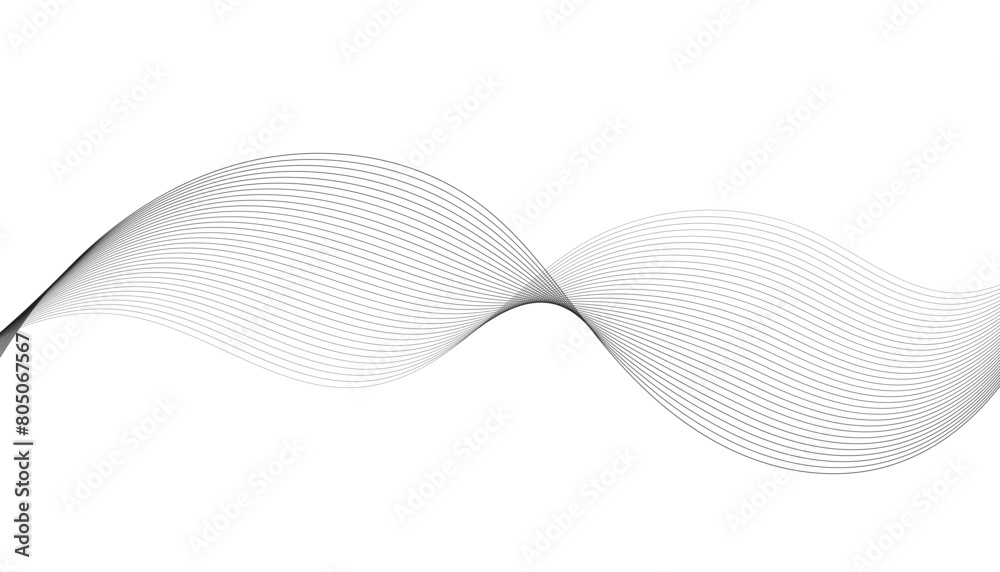Modern wave line background. Abstract flowing line patterns. Black ...