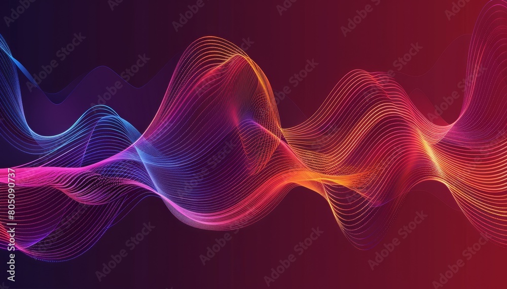 A continuous line drawing depicting a wave form, representing music and ...