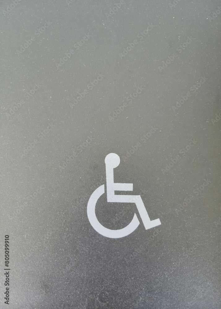 Handicapped sign on a coffee table in a famous coffee shop chain Stock ...