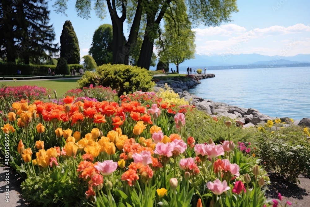 Mainau Island, Germany: A scene from the flower island in Lake ...