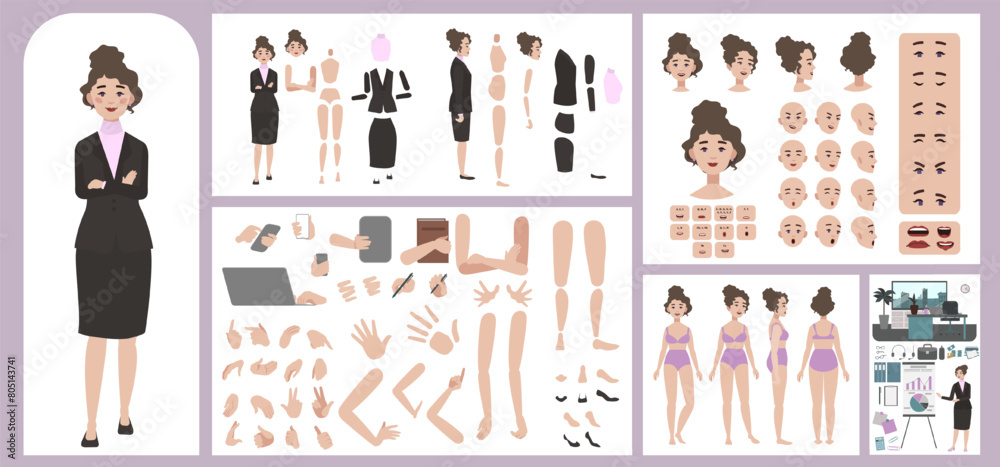 Business woman avatar creation suitable for animation. Generator ...