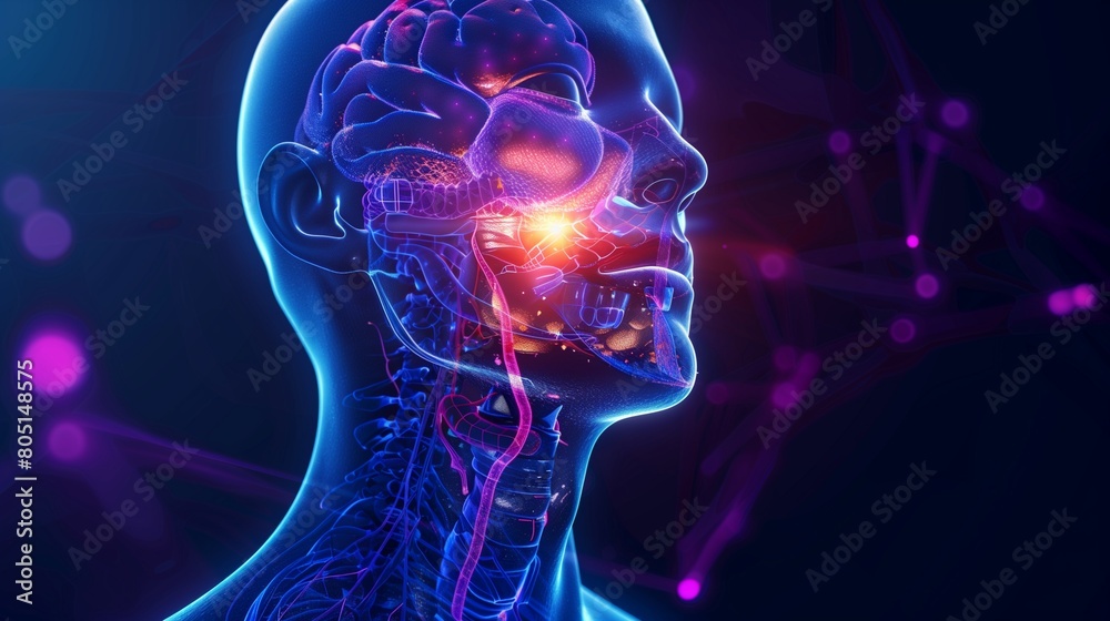 Endocrine Glands A Precise 3D Rendering of the Pituitary, Thyroid, and ...