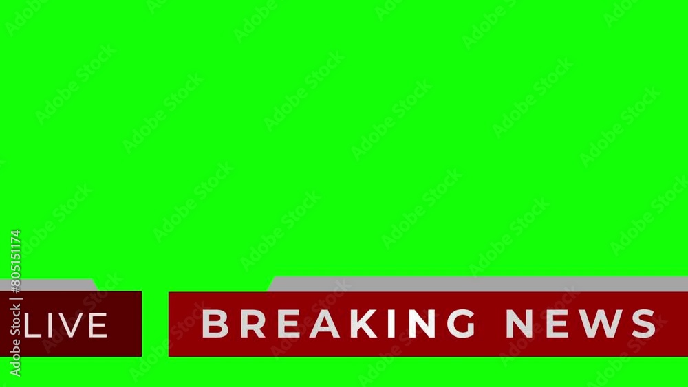 Breaking News - Lower third live breaking news brackground green screen ...