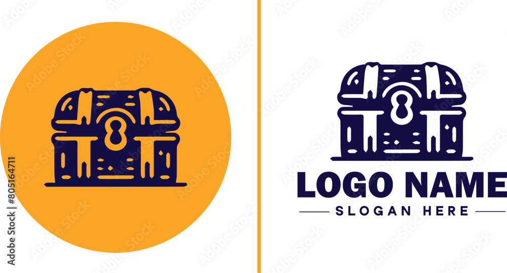 Treasure chest icon money lock box flat Treasure chest logo sign symbol ...