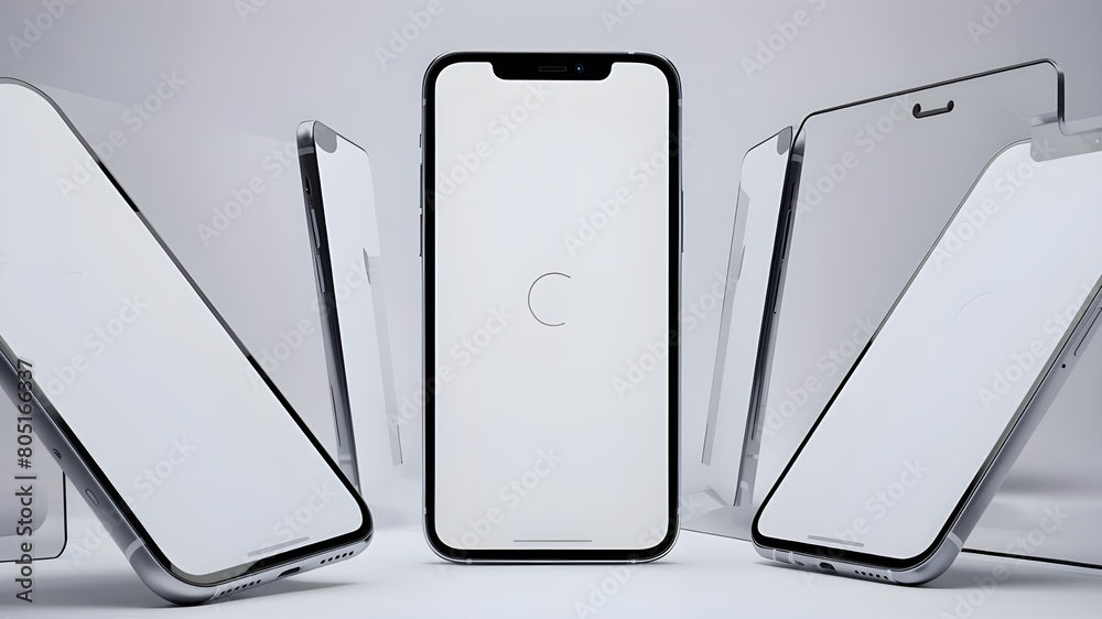 Blank screen modern smartphone mockup template, featuring a blank ...