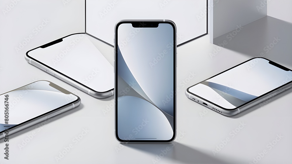 Blank screen modern smartphone mockup template, featuring a blank ...