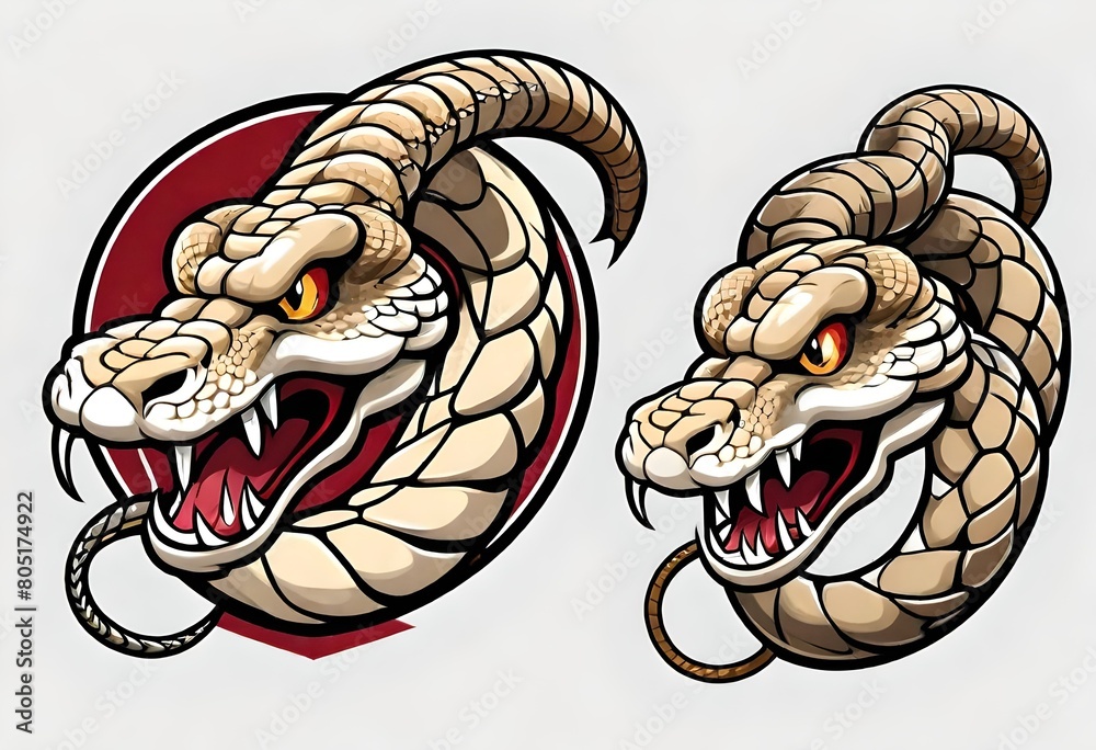 a cartoon angry rattlesnake rattle snake mascot suitable as a sports ...
