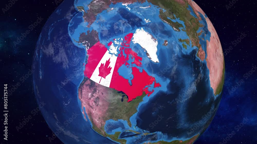 Canada: Realistic 3D Animation or Earth zooming into Canada with its ...