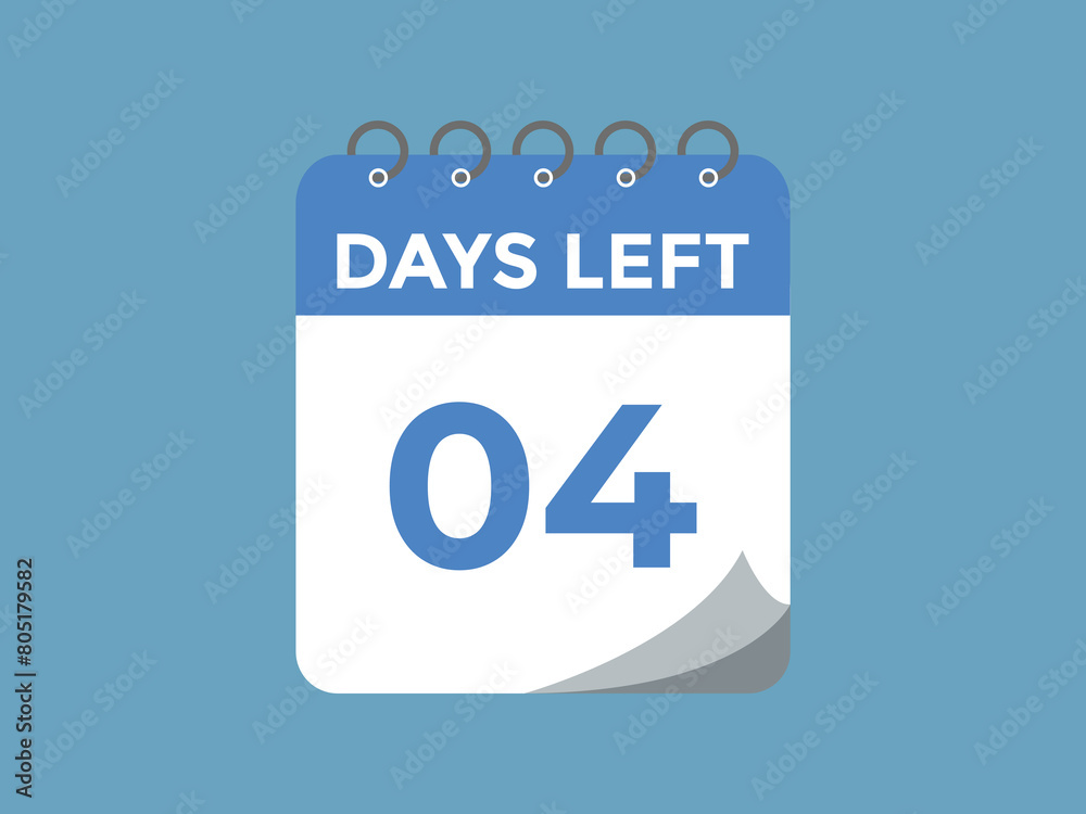 4 days to go countdown template. 4 day Countdown left days banner design. 4 Days left countdown ...