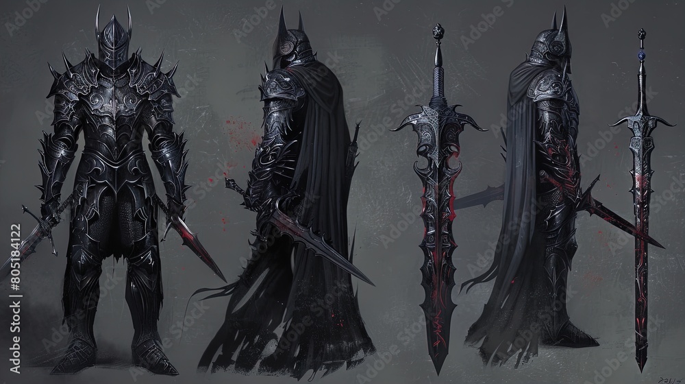 Unleash the darkness: a gallery of formidable knights clad in sinister ...