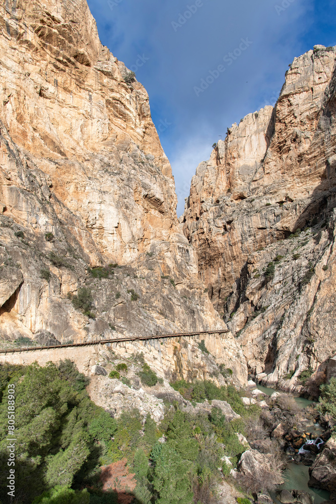 Pathway of El Caminito del Rey (The King's Little Path) near El Chorro ...