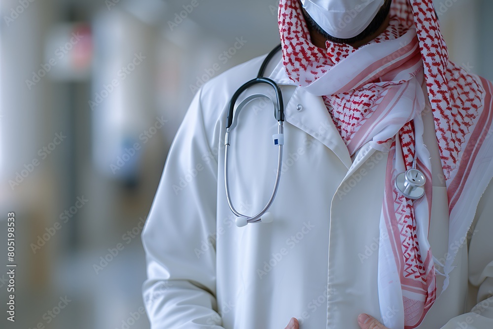 Saudi Gulf Arab man wearing a shemagh and white traditional dress ...