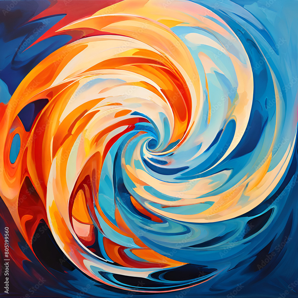 Abstract art depicting the passage of time. Blurred streaks and spirals ...