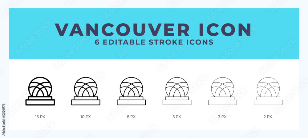 Vancouver lineal icon symbol vector. Black outline for web. App ...