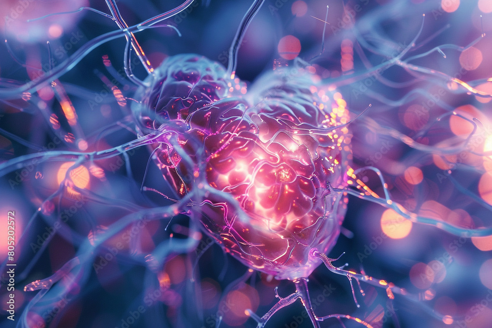 Electromagnetic fields targeting heart cancer cells close up on non ...