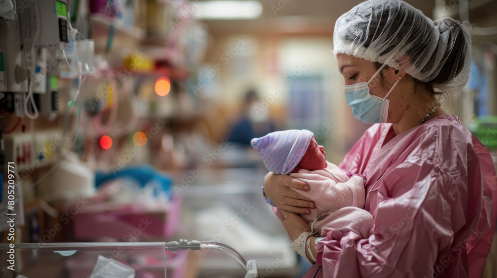 Nurse With Newborn Baby Portrait., International Nurses Day, hospital ...
