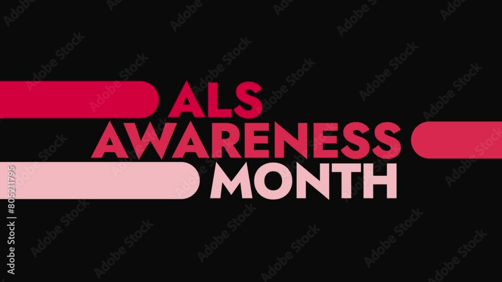 ALS Awareness Month colorful motion graphics seamlessly loopable text ...