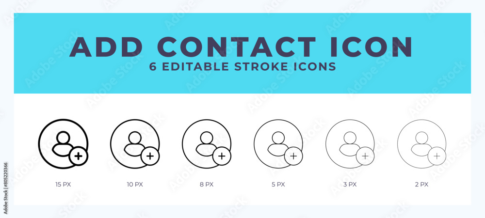 Add contact lineal icon symbol vector. Black outline for web. App ...