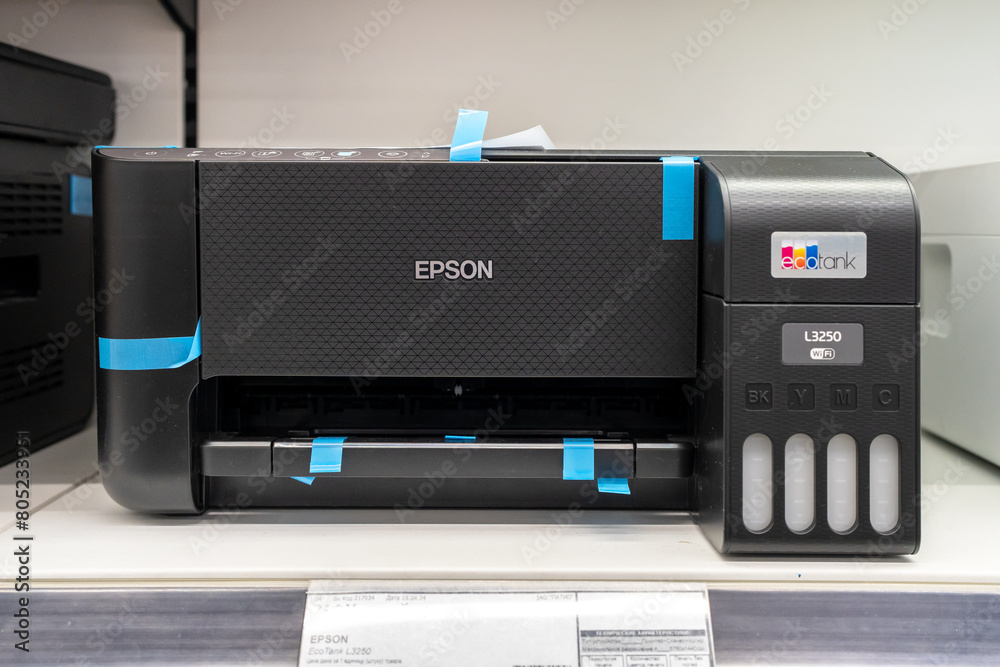 Epson L3250 printer on shelf at electronics store. Printer by Seiko ...
