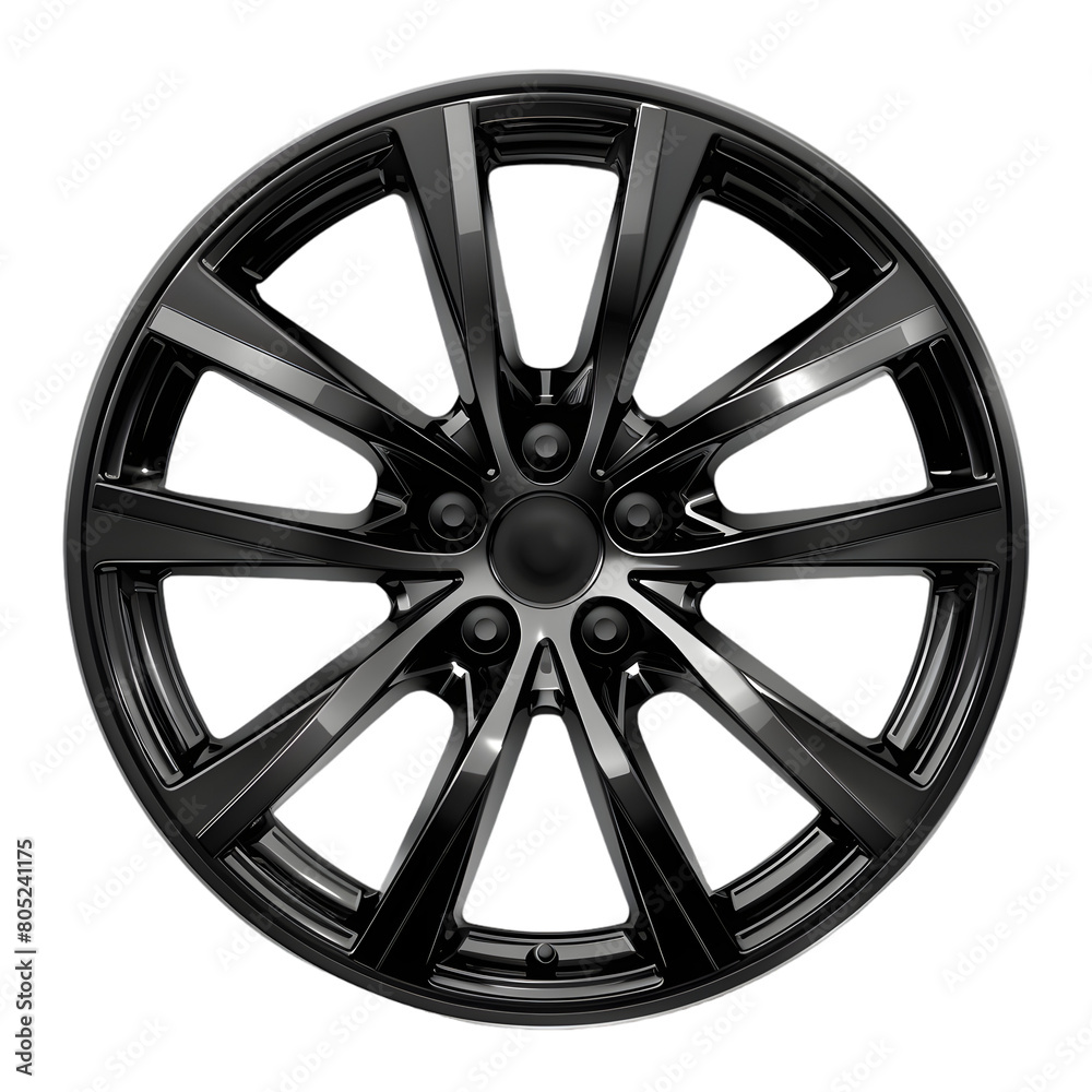 Poster A sleek alloy rim with a glossy black finish, designed for ...