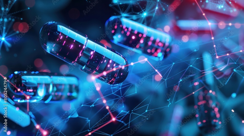 AI for medical instruments and drug discovery Stock Illustration ...