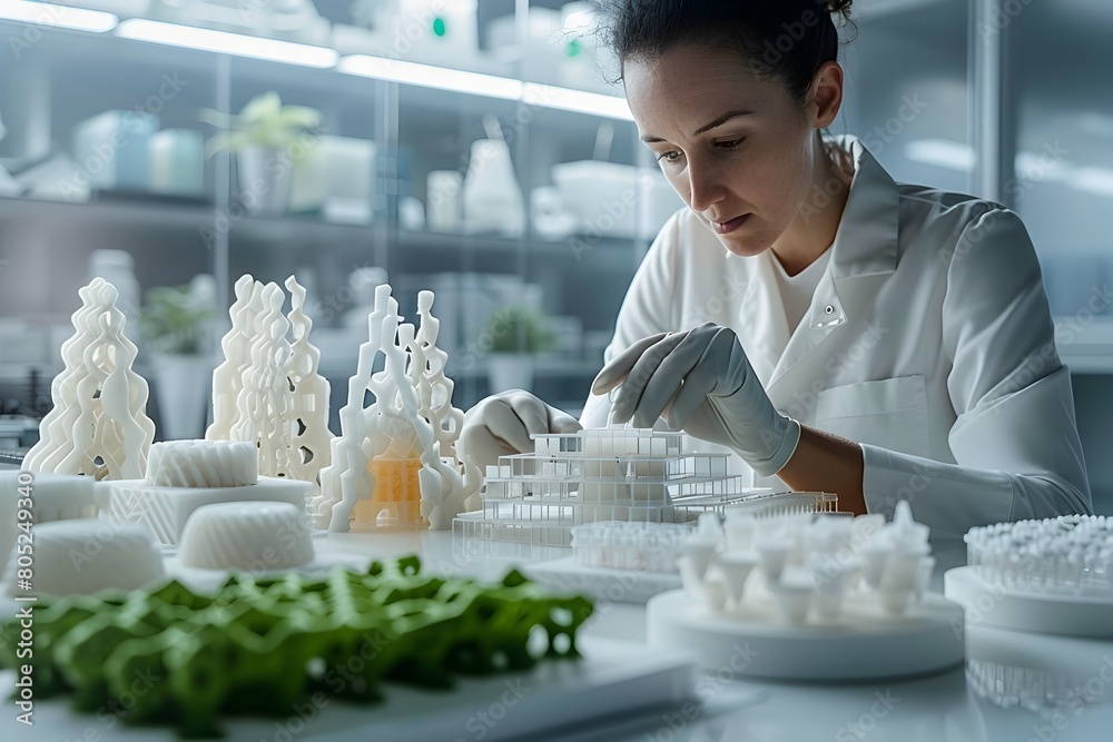 Scientist Examining Sustainable Materials and Prototypes in Modern ...