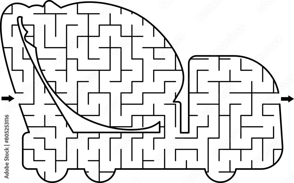 Construction site geometrical maze for kids with special car. Labyrinth ...