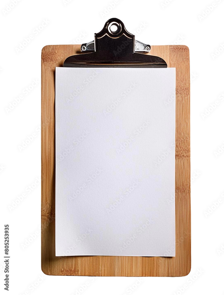 Set of Plain empty blank clipboard clip board with paper sheet on ...