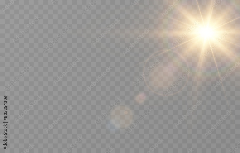 Realistic vector light on isolated transparent background. Light with ...