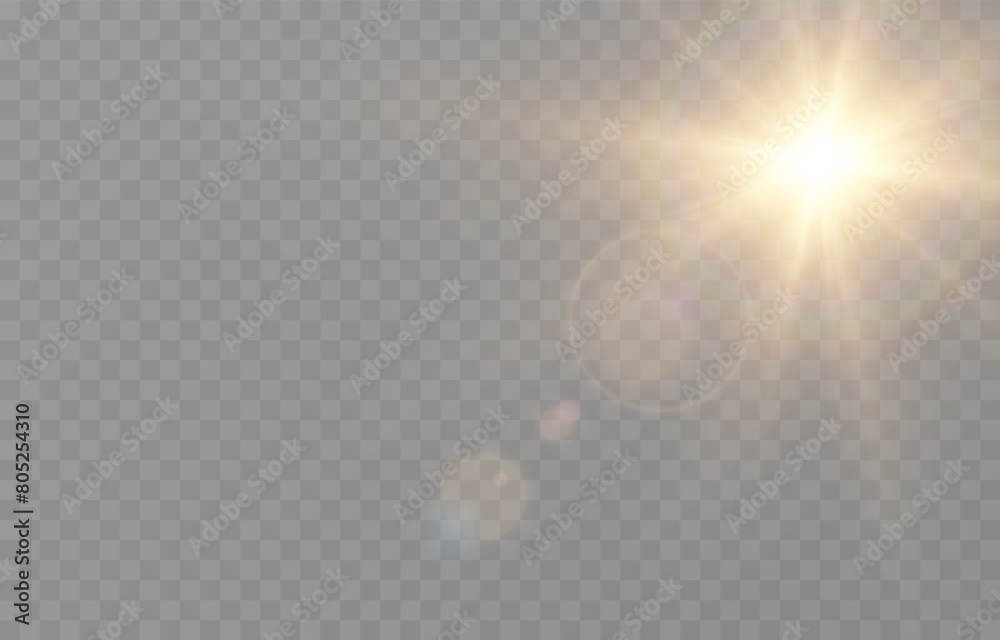 Realistic vector light on isolated transparent background. Light with ...
