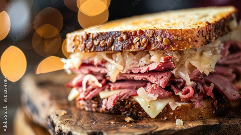 Delicious Reuben sandwich photography,A classic Reuben sandwich with ...