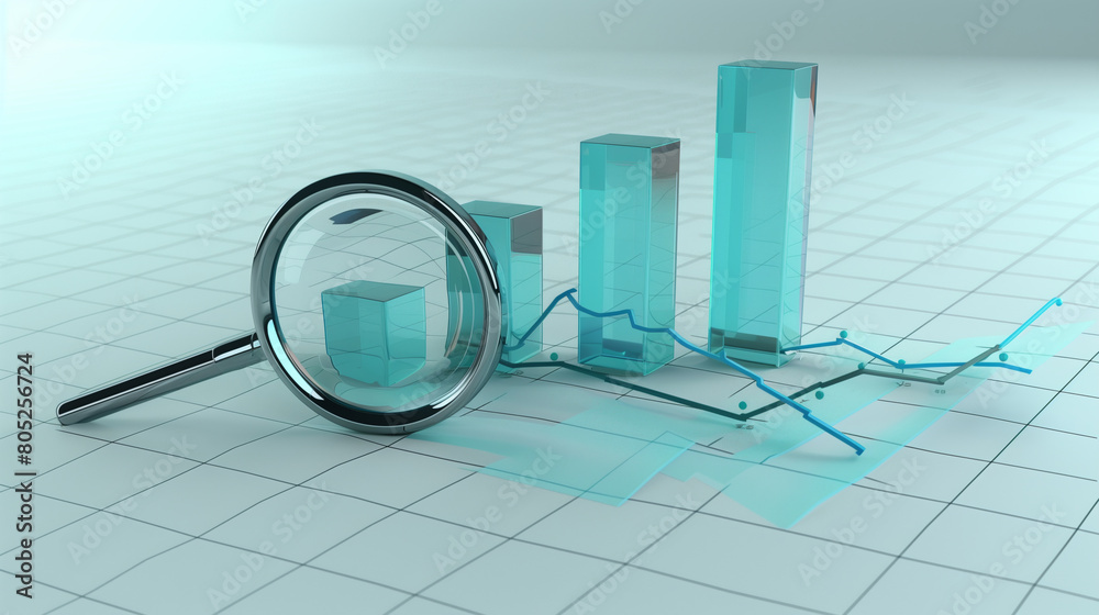 Magnifying glass and map pin highlighting data analytics and ...