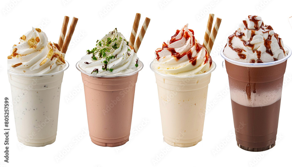 Milkshake Smoothie in cup on whitebackground cutout, PNG file. Many ...