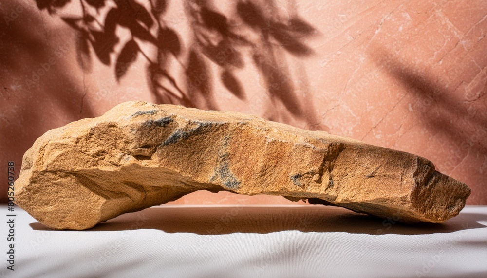 a rock overhang for a product display showing a natural stone over a ...