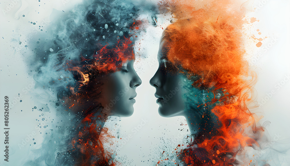 An abstract representation of dissociative identity disorder, depicting ...