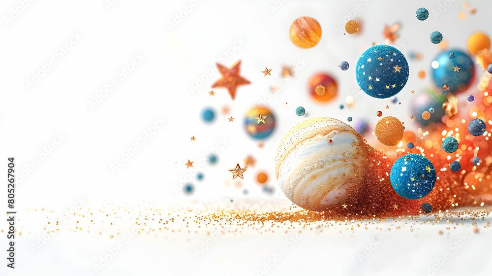 3D Flat Icon of Cosmic Calligraphy: The Universe's Story of Financial ...