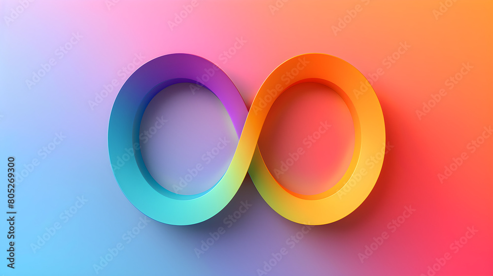 World Autism Awareness Day concept with an infinity rainbow symbol sign ...