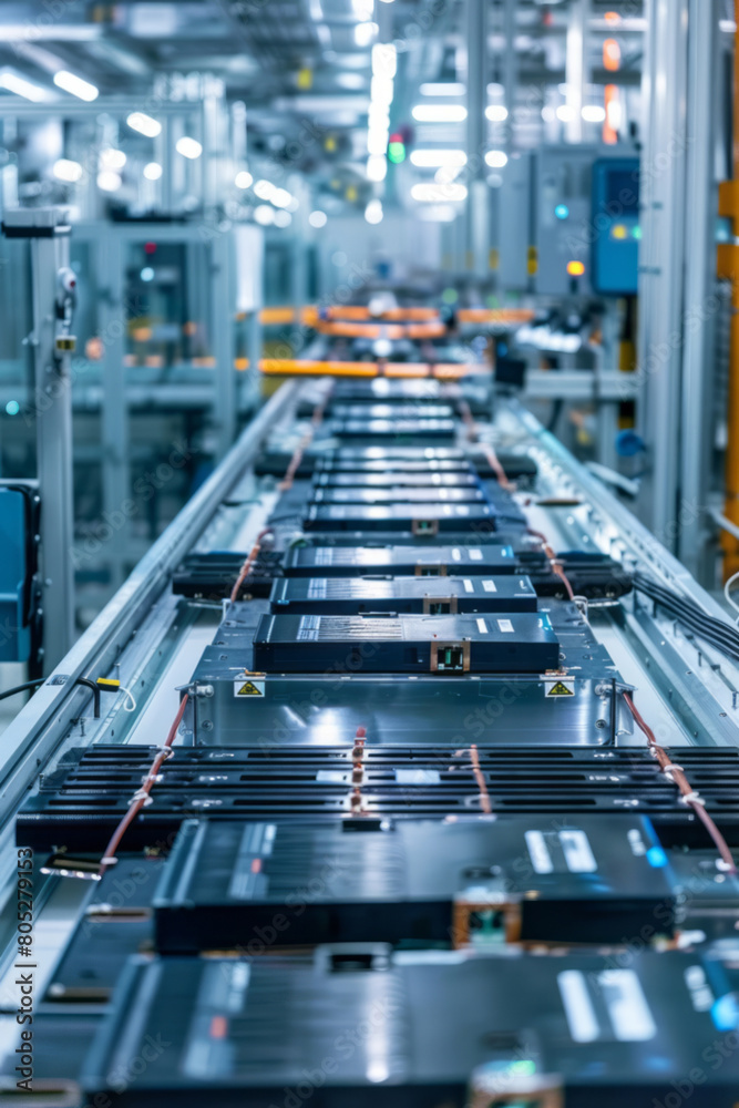 An electric vehicle battery production line is in action, with new ...