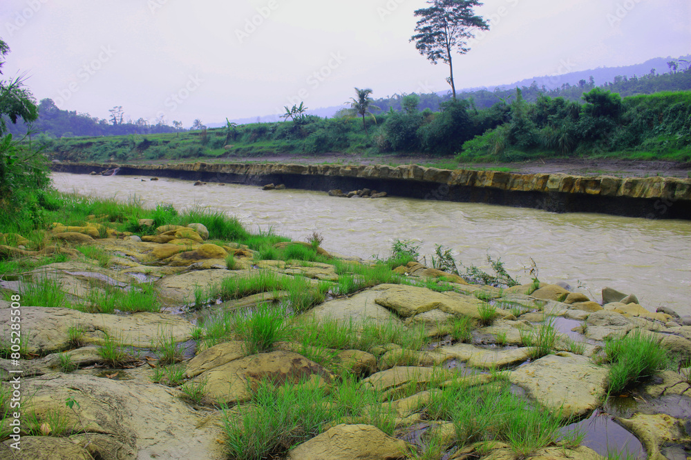 sediments and rivers in one geological morphology Stock Photo | Adobe Stock