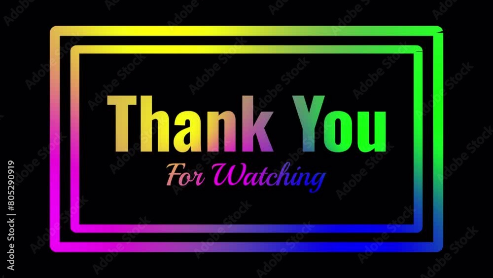 Animated Thank You For Watching Text with Transparent Background for ...