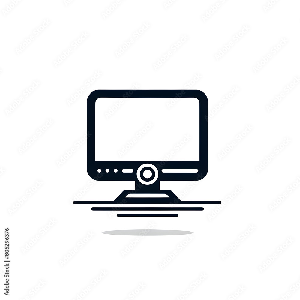 Minimalist personal computer (PC) logo on a white background Stock ...