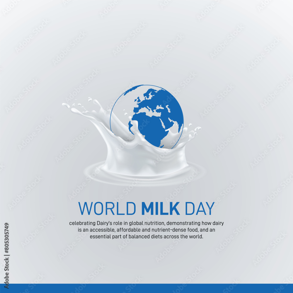 World Milk Day. globe milk splashed with a glass of milk, as world milk ...