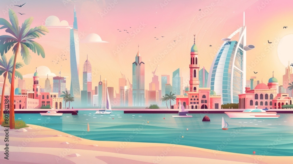 This captivating of Dubai highlights the city's iconic skyline in a ...