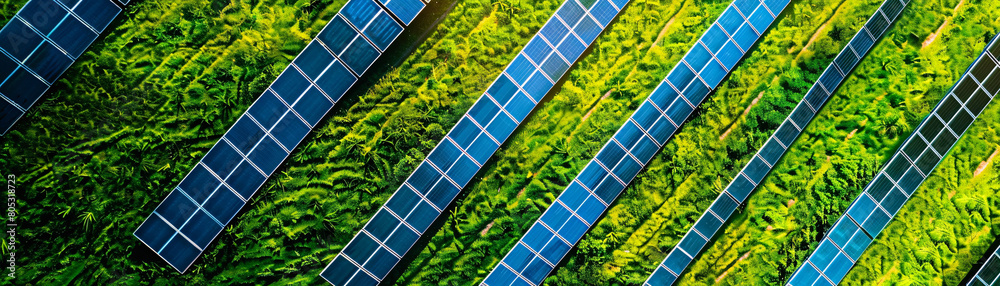 Solar farm and sun light. Solar power for green energy. Sustainable ...