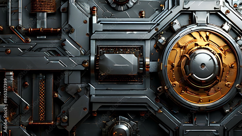 Techno textures crafting a 3d wallpaper with metallic surfaces and ...