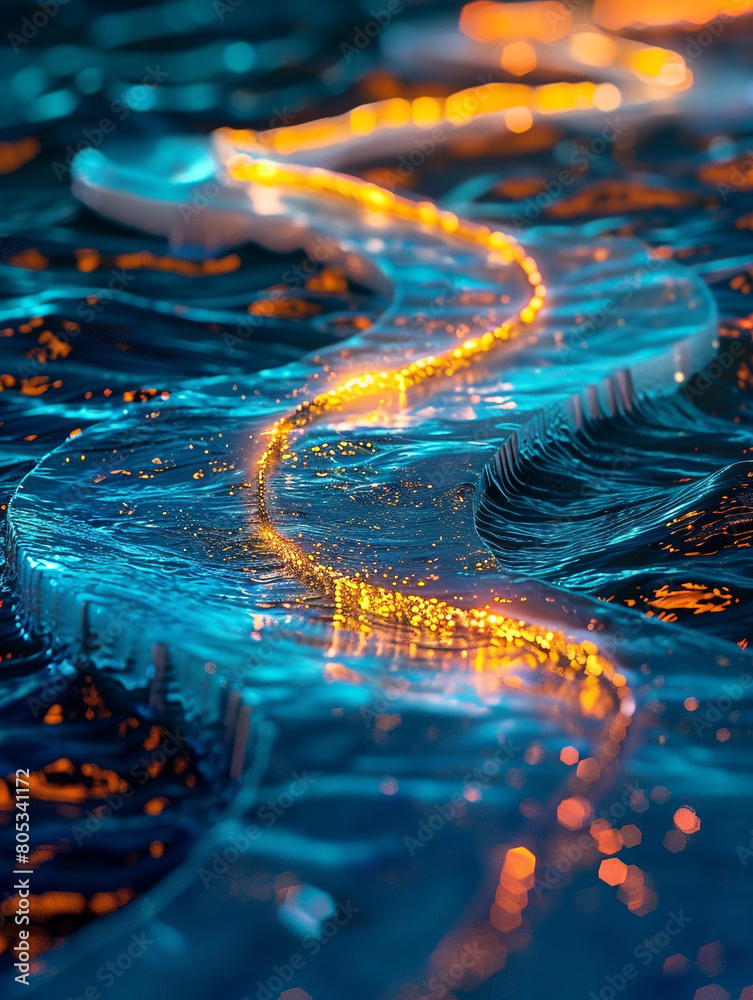 A trading chart path going in the same direction. Consists of blue and ...