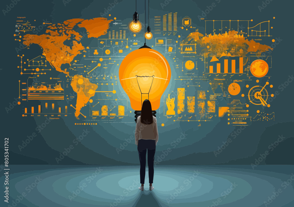 Data Scientist Analyzing Business Analytics Data Visualization ...